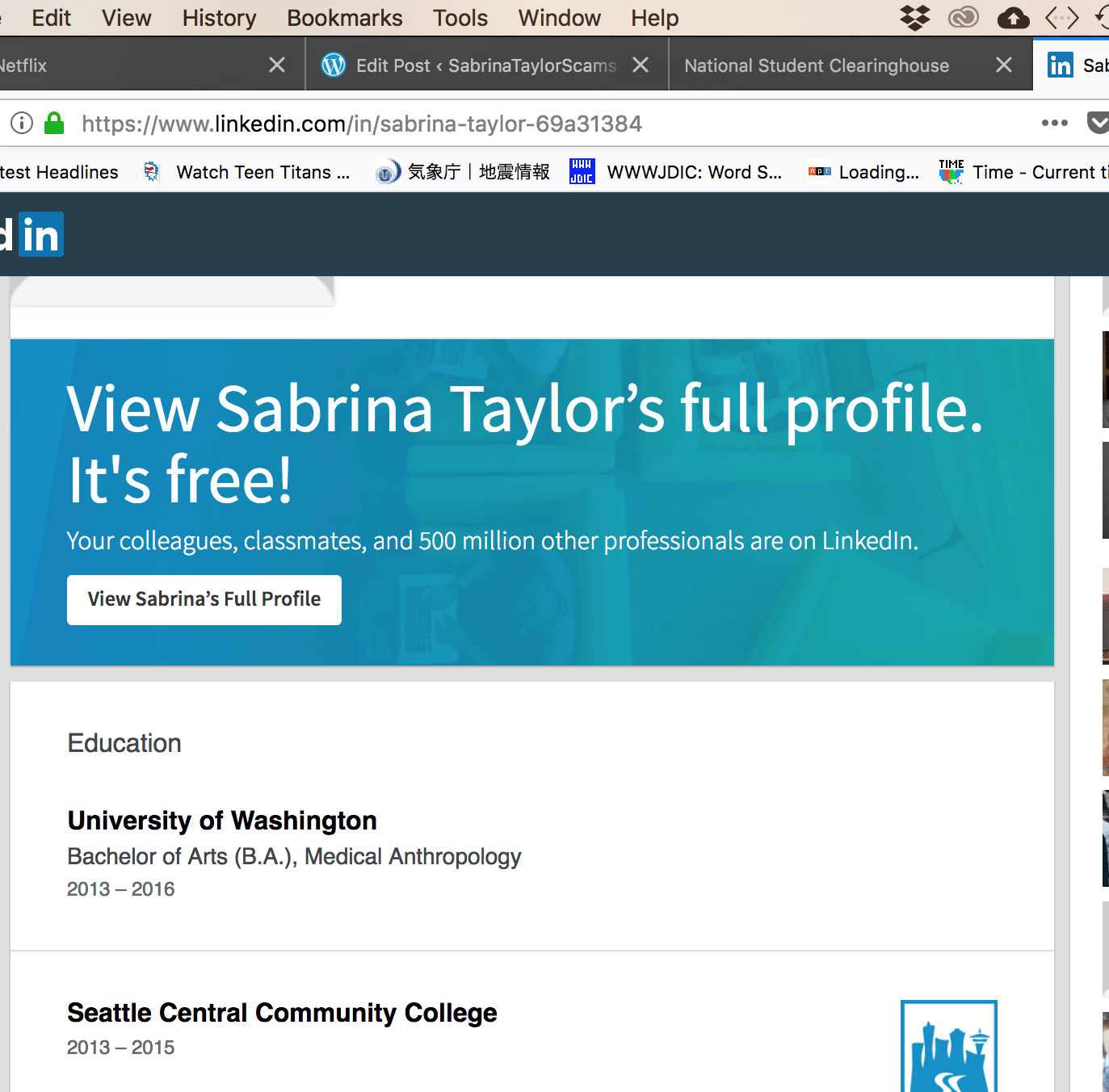 Sabrina’s Schools – SabrinaTaylorScams